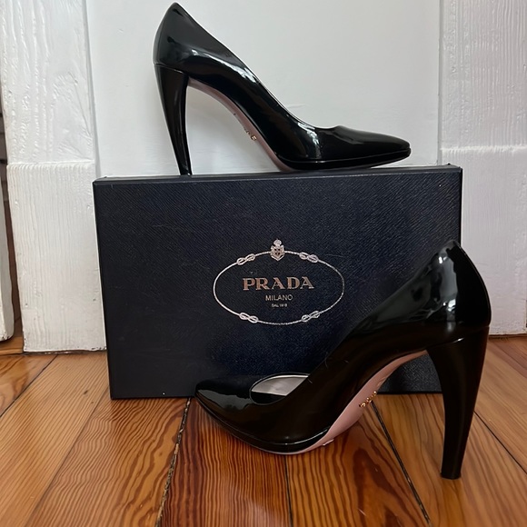 Prada | Shoes | Prada Patent Leather High Heels | Poshmark